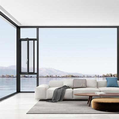 China Aluminum Alloy Casement Window Doors Double-layer Tempered Glass Low Maintenance Modern Design for Bedroom Bathroom-5+ Year for sale