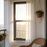 China Modern Design High Quality Windproof Aluminum Vertical Sliding Double Hung Windows Stainless Steel Screen Bedroom Kitchen School for sale