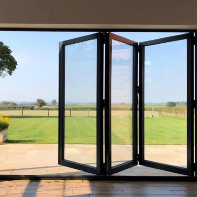 China Modern Exterior Space Saving Large Ventilation Folding Aluminum Alloy Doors Aluminum Door and Window Material for Apartment for sale