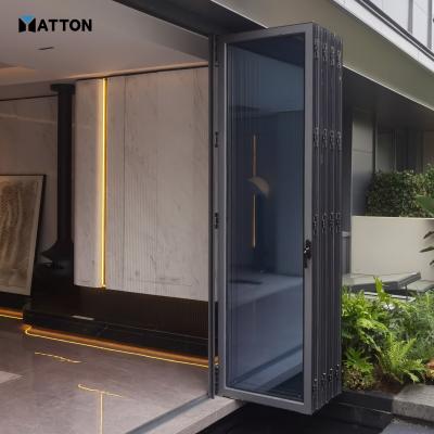 China Custom Size Sound Insulation Folding Door Aluminum windows and Door Fabrication Machinery Space Saving Folding Door for Balcony for sale