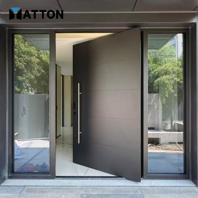 China Modern Design  Professional-grade Exterior Front Entry Waterproof Aluminum Pivot Entrance Door for House for sale