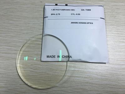 China Gray / Brown Transition Optical Lenses , 1.56 AR Coating Prescription Photochromic Lenses for sale