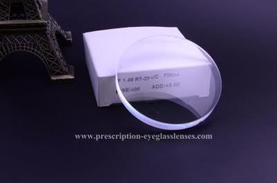 China SF CR39 1.499 Round Top Bifocal Lens Blanks 70mm Diameter 58 Abbe Value for sale