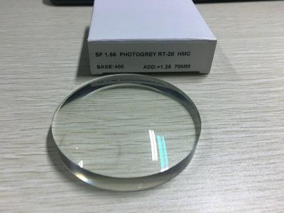 China 1.56 Photochromic Bifocal Transition Lenses Blank , Semi Finished Round Top Bifocal Lens for sale