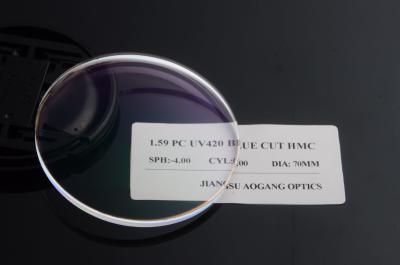 China Durable 1.59 PC Blue Light Reduction Lenses Blanks , Hard Multi Coating Optical Blanks for sale