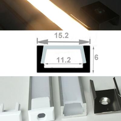 China 5050 3528smd 10mm width PCB LED strip accessory U shape aluminum channel surface mounted Al profile for sale