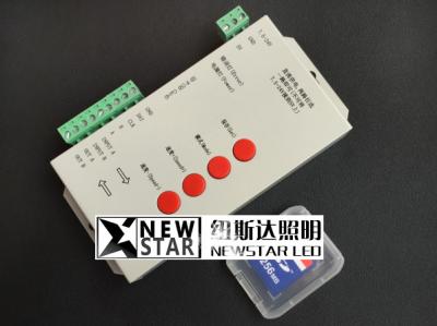 China T-1000S SD Card 2048 Pixel Support IC LPD6803 TM1903 DMX512 SPI Controller for Digital RGB LED Strips, 5V-24V Input for sale