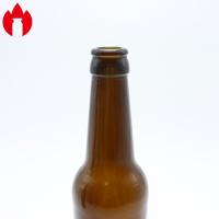 China 330ml Amber Beer Glass Bottle Soda Lime Glass for sale