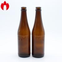 China 330ml Amber Beer Glass Bottle Soda Lime Glass for sale