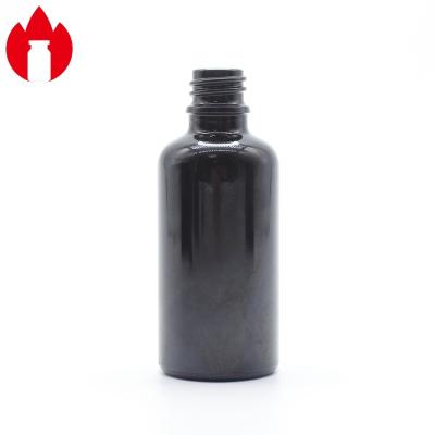 China 50ml Black Essential Oil Glass Screw Top Vials For Cosmetic for sale
