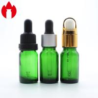 China 10ml Green Essential Oil Glass Bottle Vial With Plastic Dropper Cap for sale