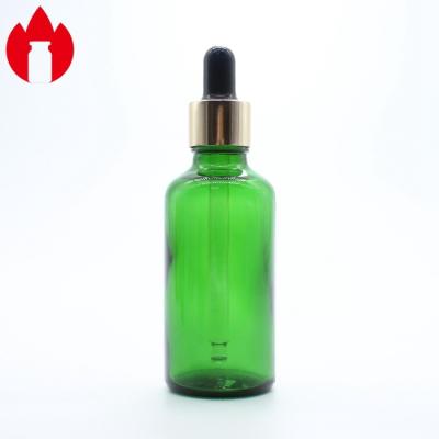 China 50ml Green Cosmetic Essential Oil Glass Bottle Vial for sale