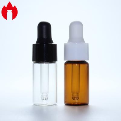 China 3ml Clear Or Amber Screw Glass Vial With Dropper Cap for sale