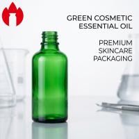 China 50ml Green Cosmetic Essential Oil Glass Bottle Vial for sale