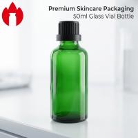 China 50ml Green Cosmetic Essential Oil Glass Bottle Vial for sale