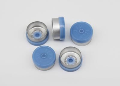 China 13mm Light Blue Smooth Flange Injection Pharmaceutical Flip Off Cap for sale
