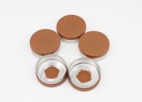 China Customized Logo Flat 28 Mm Cap Strong Security Brown Color For Infusion Bottles for sale