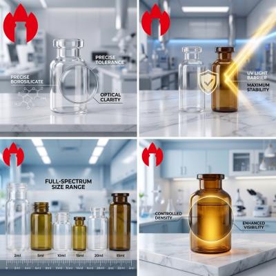 China USP Type I Borosilicate Glass Vials 2ml 5ml 10ml Crimp Neck GMP Factory Direct Supply for sale
