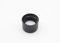 China 12mm Threaded Plastic Caps , Black Polypropylene Small Plastic Caps for sale