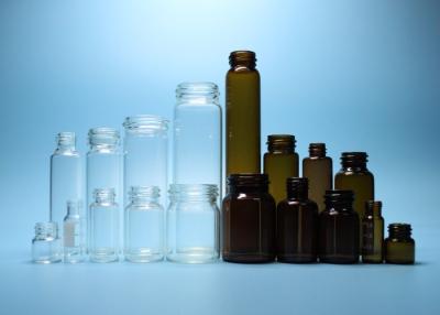China Customized Size Screw Top Vials Clear And Amber Color With Screw Threaded Mouth for sale