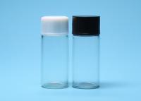 China 10ml Transparent Screw Thread Borosilicate Glass Vial With Plastic Cover for sale