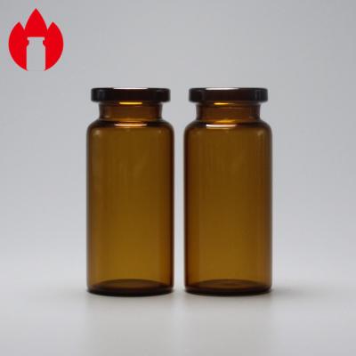 China 10ml Dark Amber Soda Lime Glass Vial with Crimp Neck and Hot Stamping for Secure Packaging for sale
