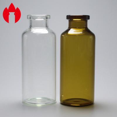 China 30ml Clear or Amber Crimp Top Pharma Glass Vial with MOQ 10000pcs for sale