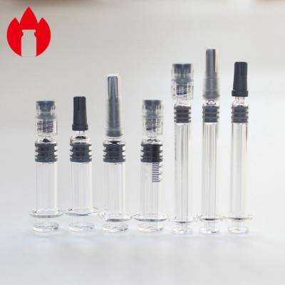 China Cosmetic Luer Lock Syringe , 1Ml Prefilled Syringe 5.0 Neutral Borosilicate Glass Material for sale