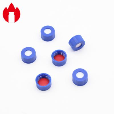 China 9mm Plastic Screw Caps PP Material Blue Color For Chromatographic Bottle for sale