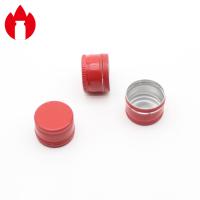 China 20mm Red Screw Aluminum Ropp Caps With PE Gasket for sale