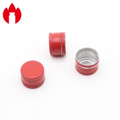 China 20mm Red Screw Aluminum Ropp Caps With PE Gasket for sale