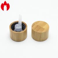 China 18mm Bamboo Threaded Plastic Screw Caps For Essential Oil Bottle for sale