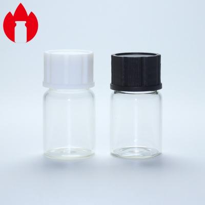 China 7ml Clear Threaded Top Borosilicate Glass Mini Bottle Vial Container for sale