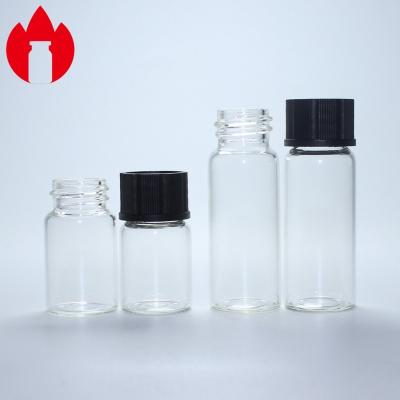 China Screw Top Threaded Neck Glass Bottle Vial with Plastic Screw Caps for sale