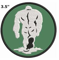 China Custom Embroidered Patch Applique Twill Fabric Background Iron On Backing 150mm for sale
