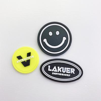 China Custom Smile Face Rubber PVC Patches Logo Morale Patch for Clothing Tag 50pcs for sale