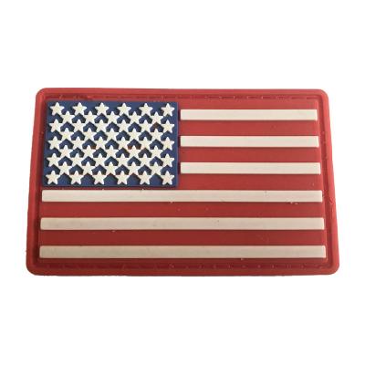 China Custom Soft PVC Rubber Patches 3D Military Army Uniform Flag Logo Embroidered Morale Patch for sale