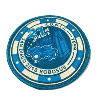 China Custom Woven Patches No Minimum PMS Color Polyester Yarn Cotton Yarn 100 Pcs for sale