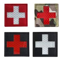 China Custom IR Reflective Tactical Morale Patches Cross Military Medical Rescue 50pcs for sale