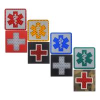 China Custom IR Reflective Tactical Morale Patches Cross Military Medical Rescue 50pcs for sale