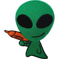 China Custom Embroidered Alien UFO Patch Iron On NASA Space Badge for Jacket 150mm for sale