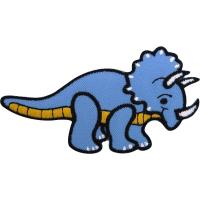 China Custom Embroidered Triceratops Dinosaur Iron On Patch Twill Fabric 150mm for sale
