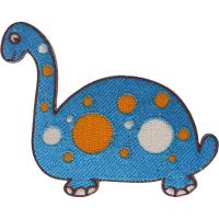 China Custom Embroidered Triceratops Dinosaur Iron On Patch Twill Fabric 150mm for sale