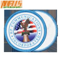 China Custom Sublimation Heat Transfer Patches Iron On Backing for Clothing 100pcs MOQ for sale