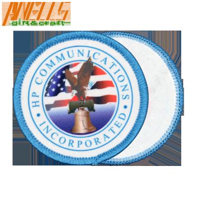 China Custom Sublimation Heat Transfer Patches Iron On Backing for Clothing 100pcs MOQ for sale