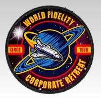 China Merrow Border Custom Sublimation Patch Heat Transfer Printing Custom Logo For Uniforms for sale