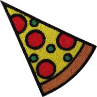 China Custom Embroidered Pizza Patch Iron On Sew On Applique for Jeans Bag 150mm for sale