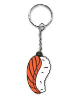 China Custom 2D Soft PVC Keychain Salmon Sushi Design Rubber Key Chain PMS Color Eco Friendly for sale