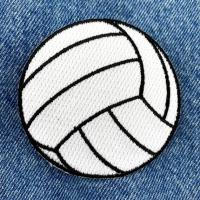 China Custom Volleyball Embroidery Patch Iron On Embroidered Applique Twill Fabric 150mm for sale
