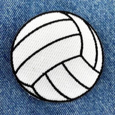 China Custom Volleyball Embroidery Patch Iron On Embroidered Applique Twill Fabric 150mm for sale